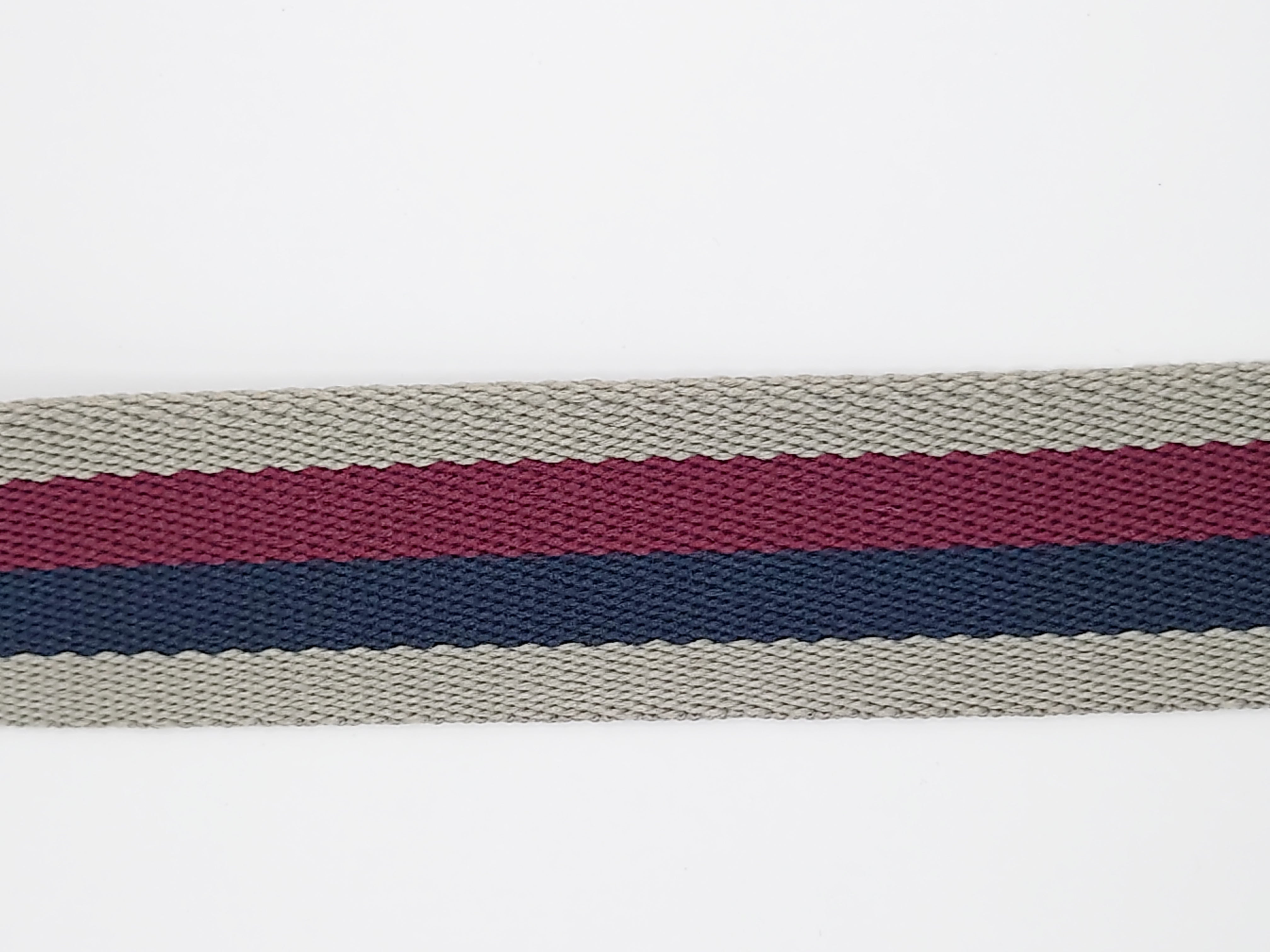 Grey Navy Burgundy stripe Webbing 30mm – Oh Sew Good Fabrics