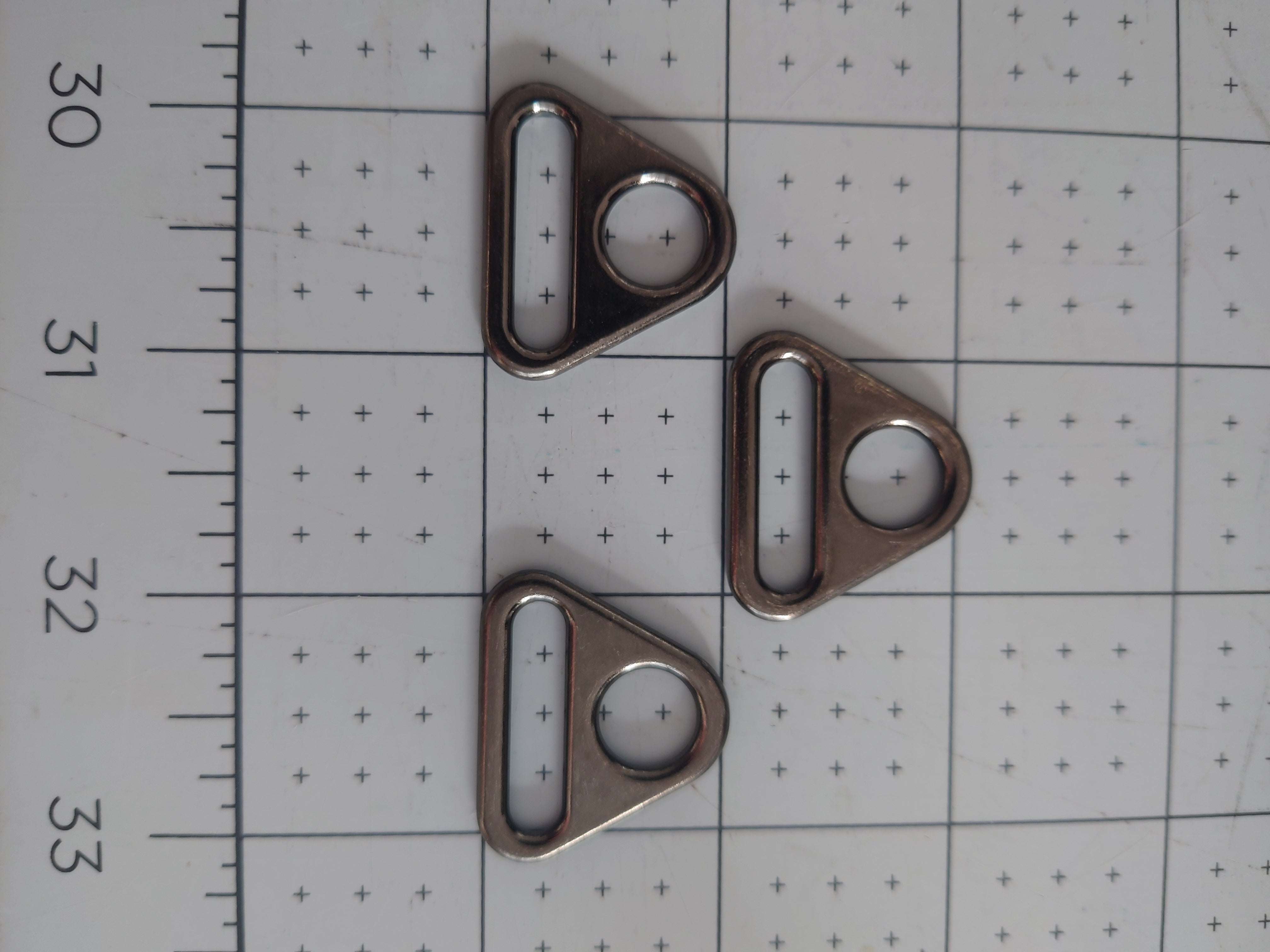 Gunmetal Triangle Metal Connector 25mm x 2 – Oh Sew Good Fabrics