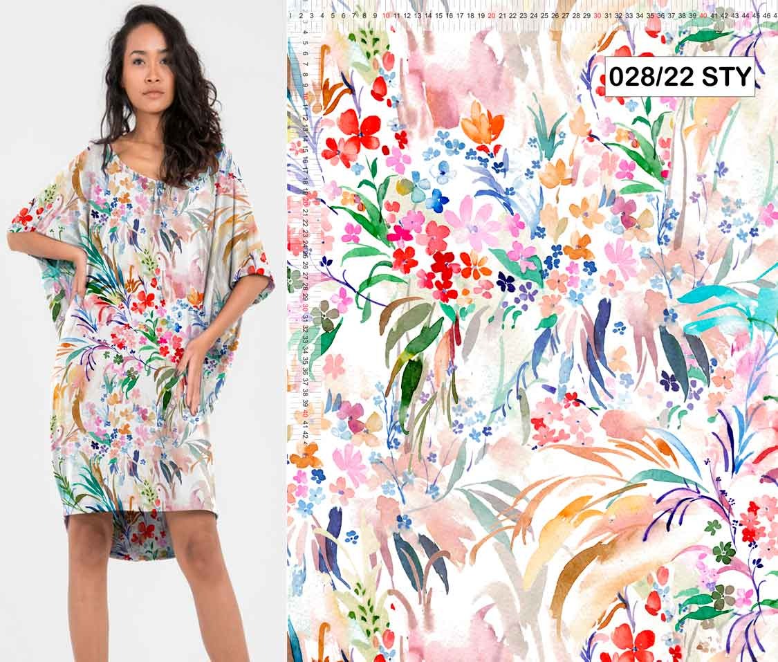 Watercolour Flowers Cotton Jersey – Oh Sew Good Fabrics